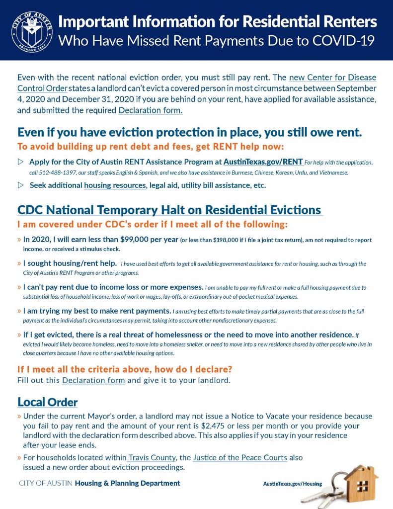 RENT (Relief of Emergency Needs for Tenants) | AustinTexas.gov