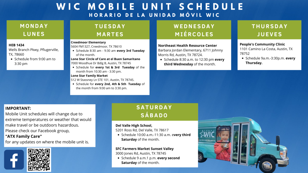 WIC Mobile Unit Schedule | AustinTexas.gov