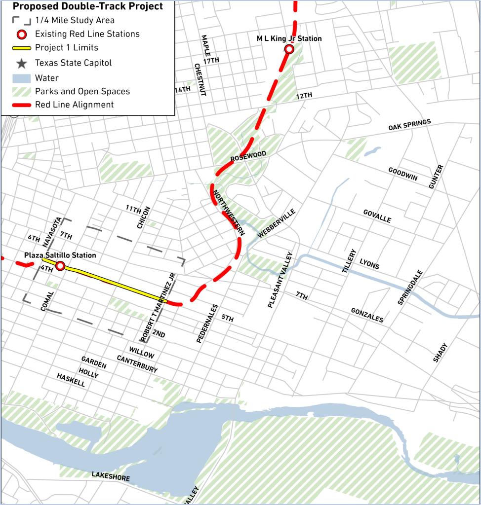 Rail and Trail Improvements: Navasota St. to E. 7th St.