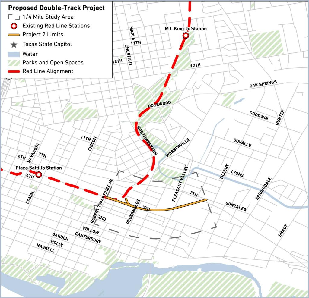 Rail and Trail Improvements: Navasota St. to E. 7th St.